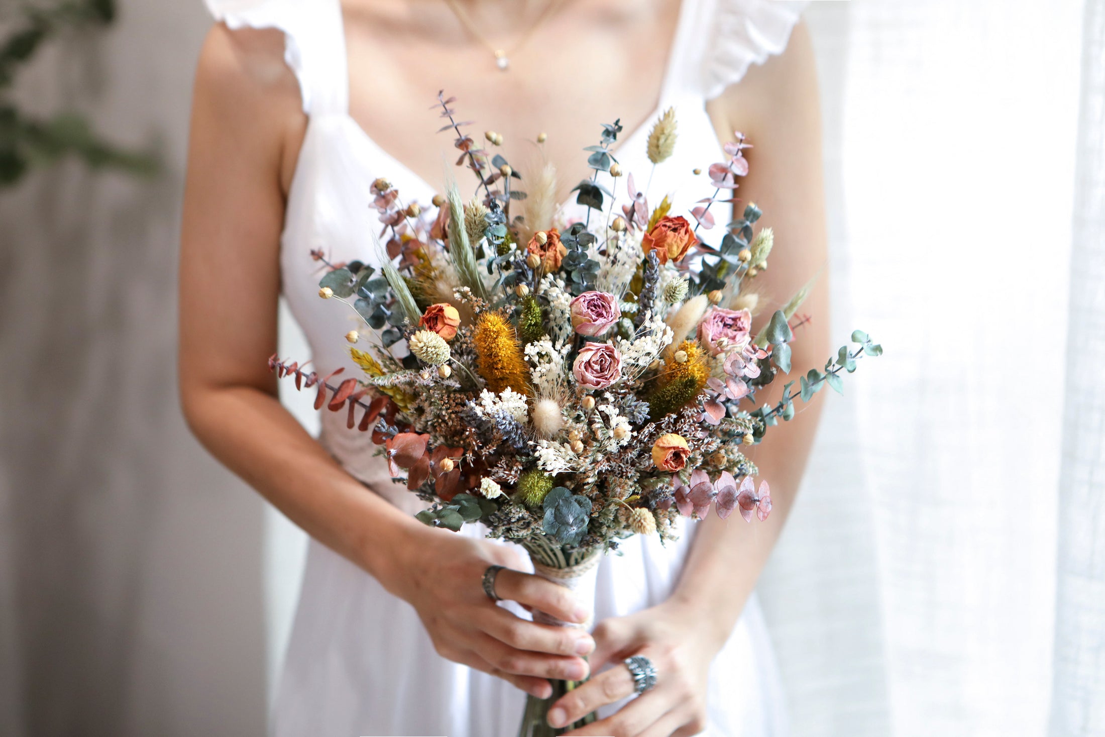 Earth Tone Dried Bouquet – Heavenpartyflowers