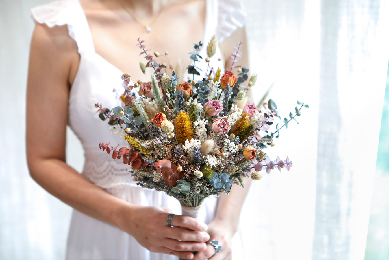 Earth Tone Dried Bouquet – Heavenpartyflowers
