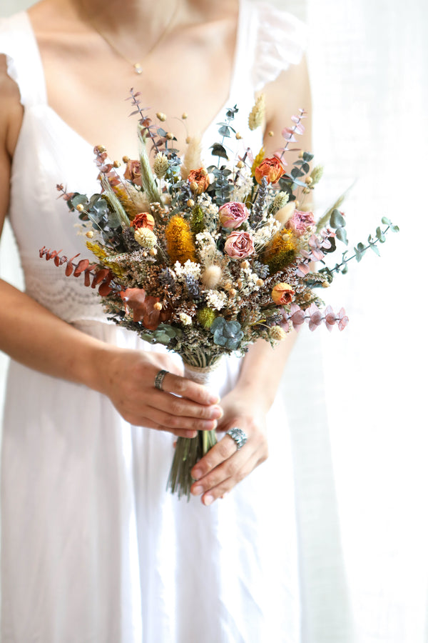 Earth Tone Dried Bouquet – Heavenpartyflowers