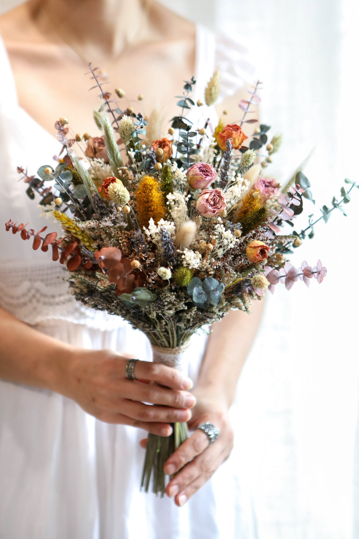 Earth Tone Dried Bouquet – Heavenpartyflowers